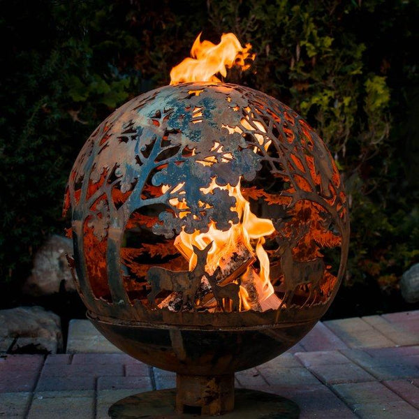 Fire Pit Sphere with Wildlife Small - City Farmhouse Antiques